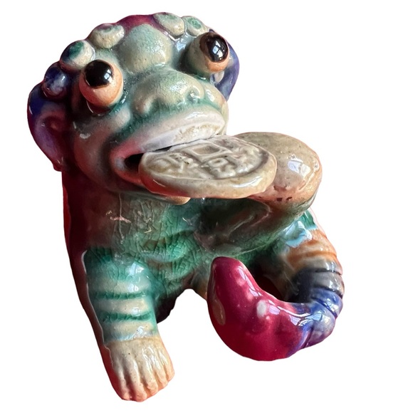 Vintage | Art | Vintage Chinese Foo Dog Moriage Porcelain Statuette ...